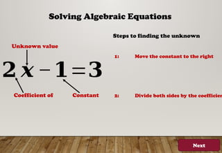 Sabina PowerPoint Introduction to Algebra | PPSX