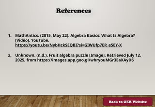 Sabina PowerPoint Introduction to Algebra | PPSX