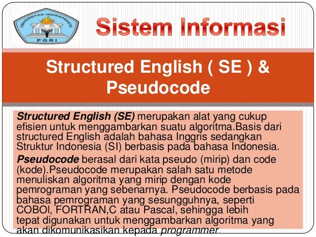 Structured English Se And Pseudocode 