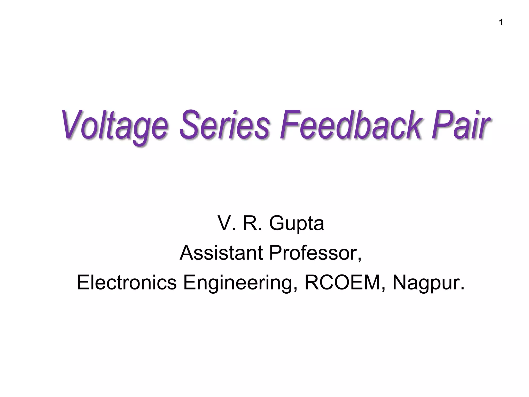 Voltage series feedback pair | PPTX