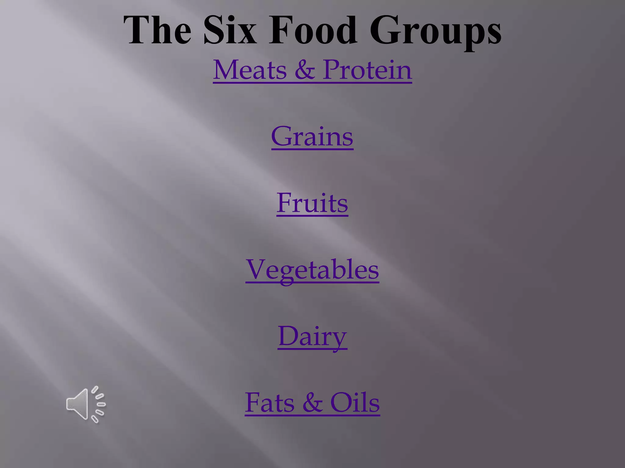 The Six Food Groups | PPTX