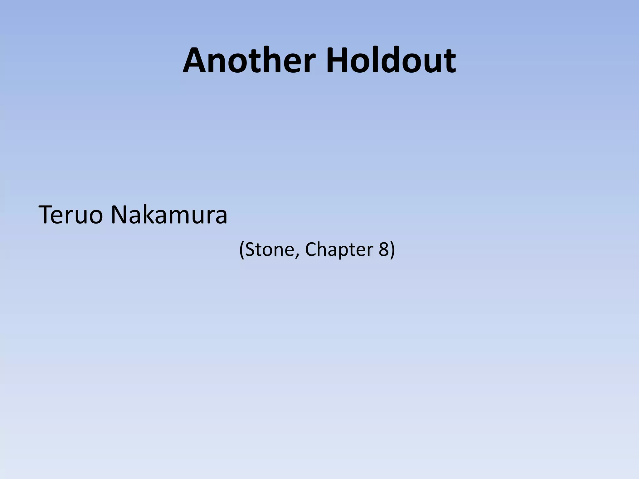 Japanese Holdouts of WWII | PPT