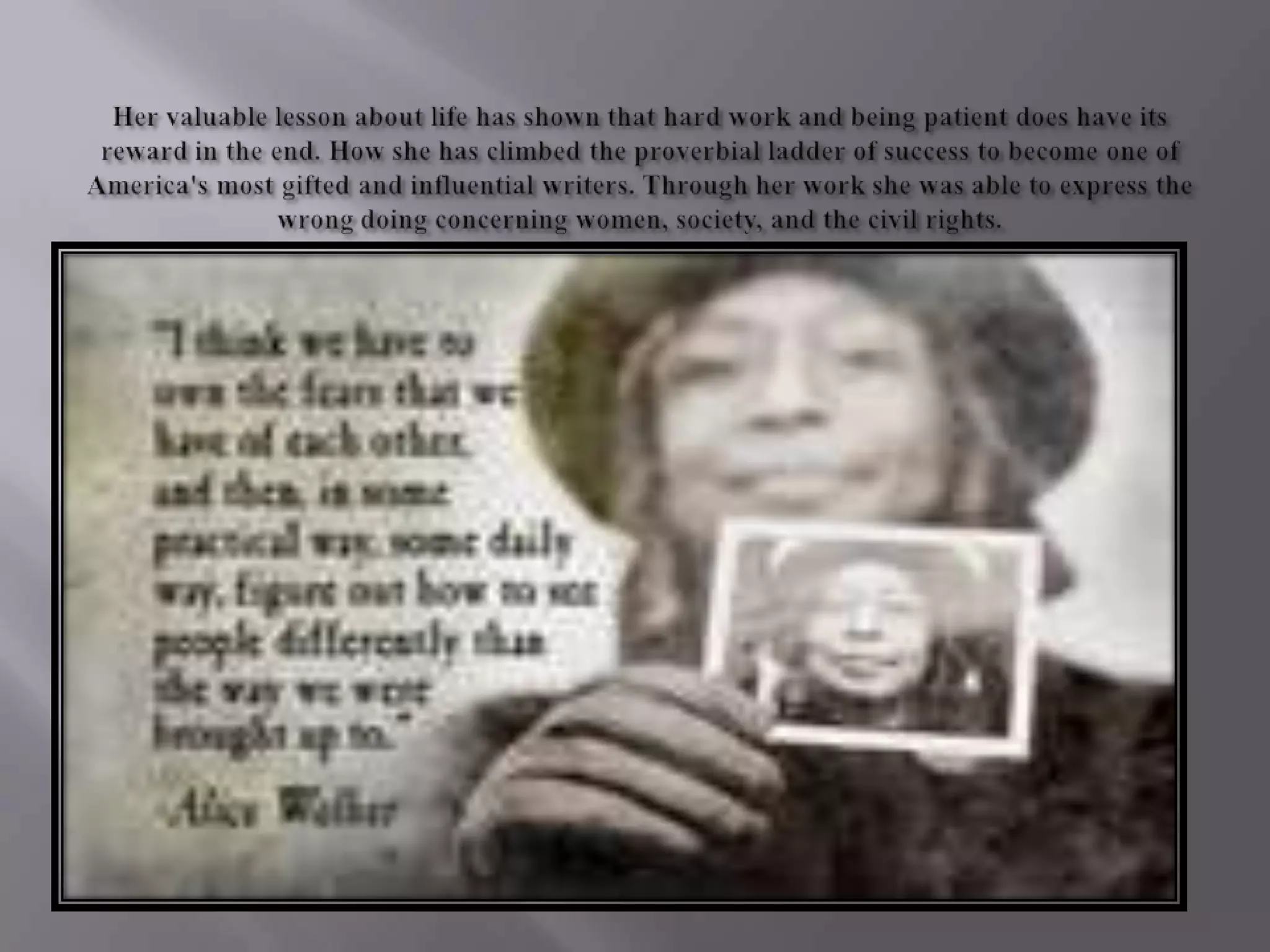 Powerpoint slides of alice walker | PPTX