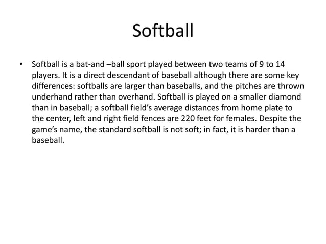 Power point softball | PPTX