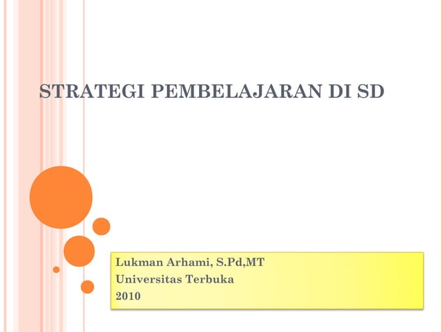 Powerpoint strategi pembelajaran | PPT
