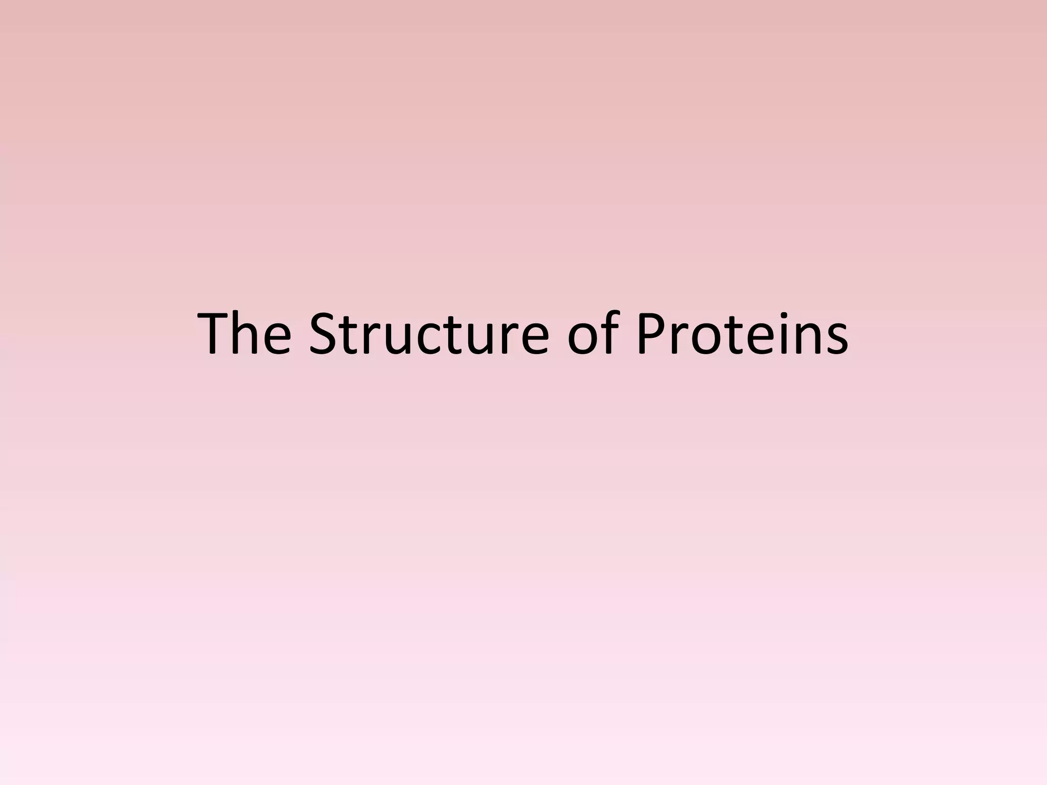 Structure of Proteins | PPT