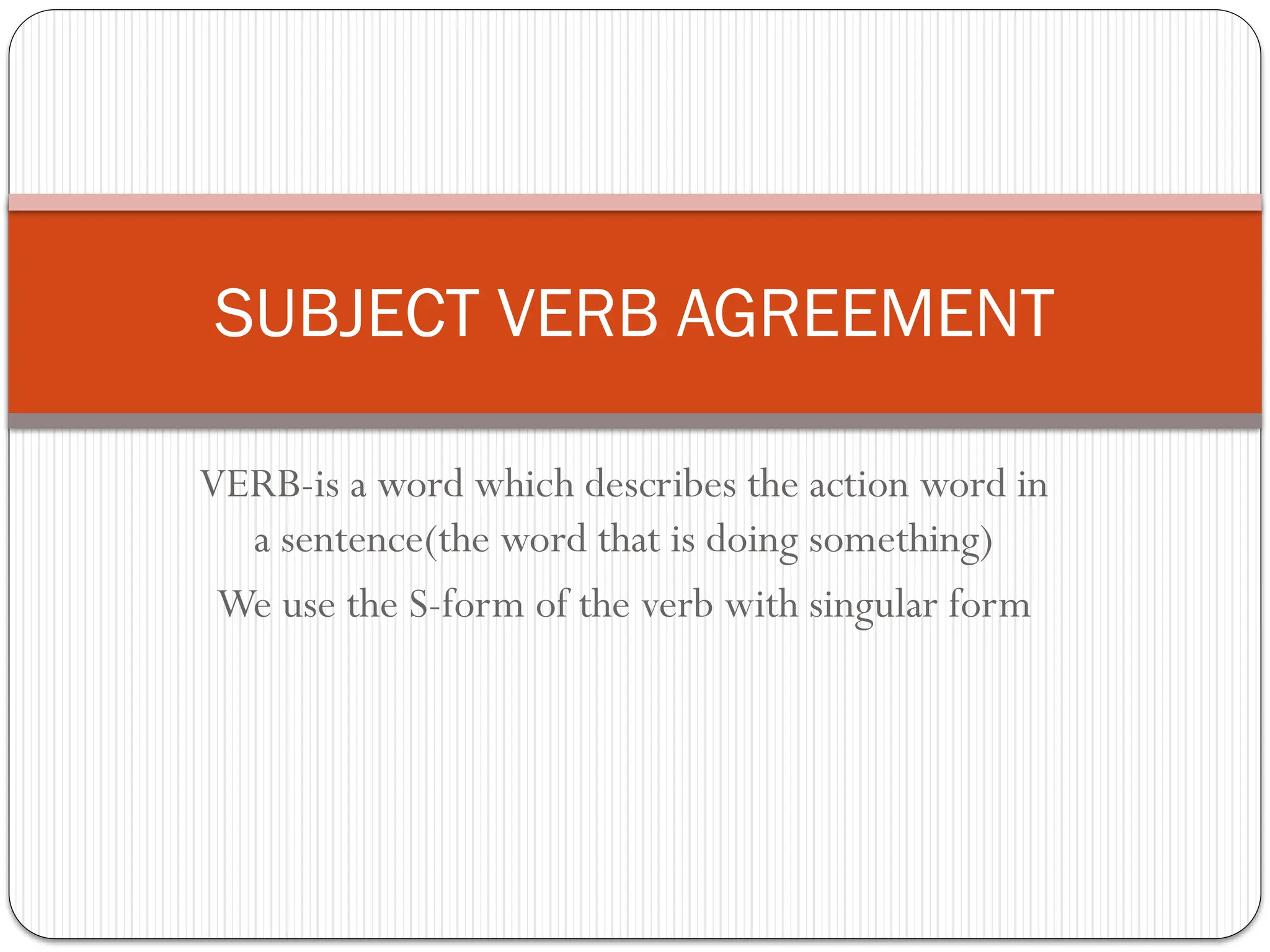 power point presentation about subject verbs | PPTX