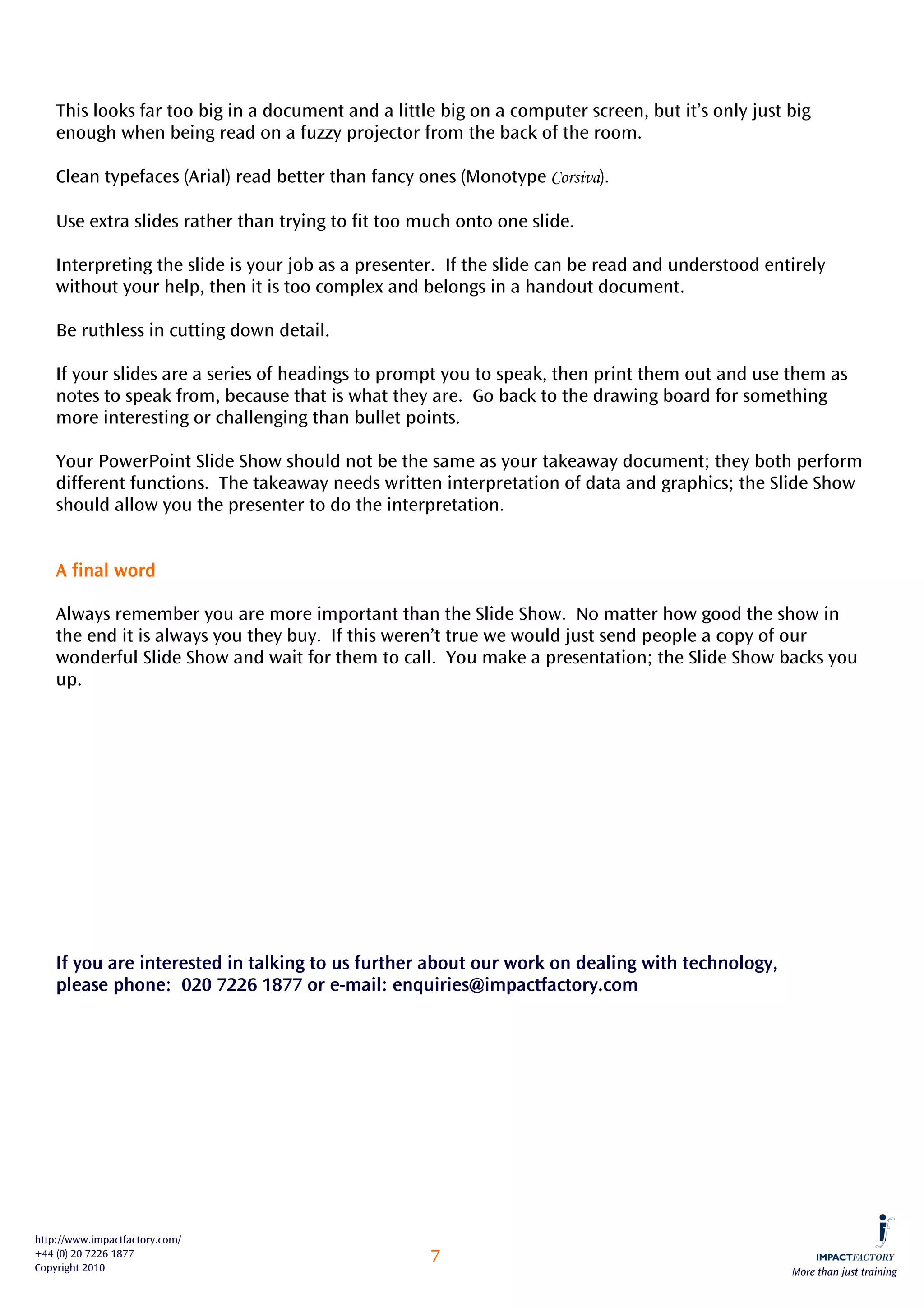 Powerpoint survival guide | PDF