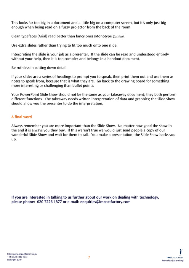 Powerpoint survival guide | PDF