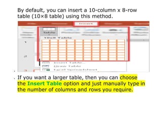 Power point & table | PPT