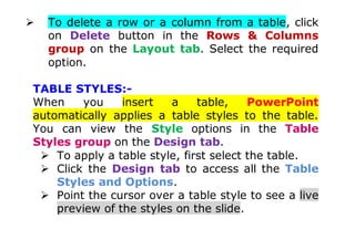 Power point & table | PPT