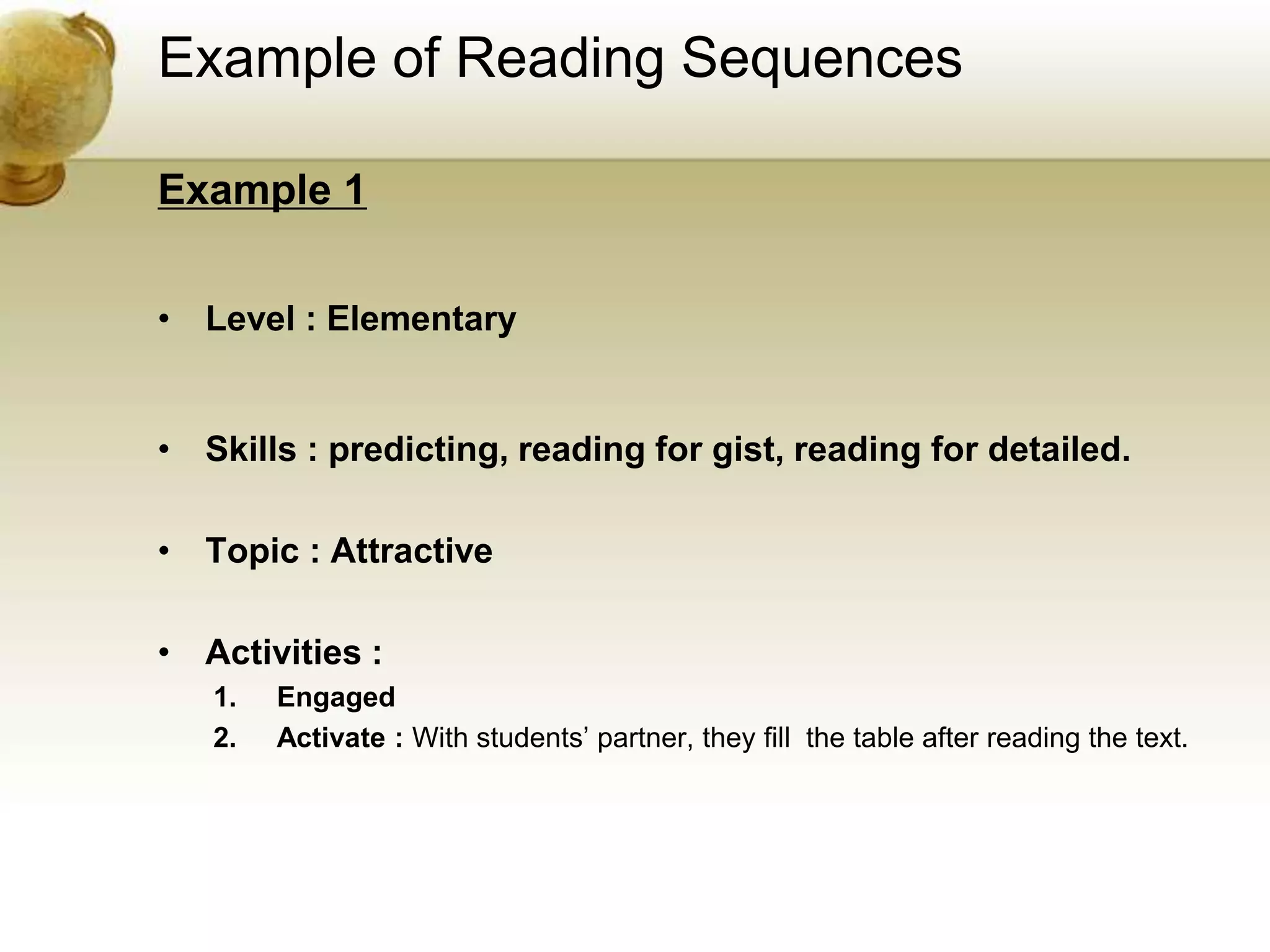 Teaching Reading Extensive vs intensive reading, and reading sequence | PPTX