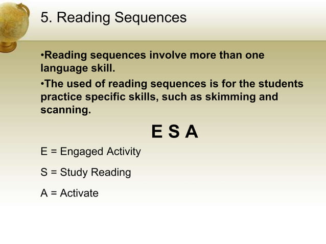 Teaching Reading Extensive vs intensive reading, and reading sequence ...