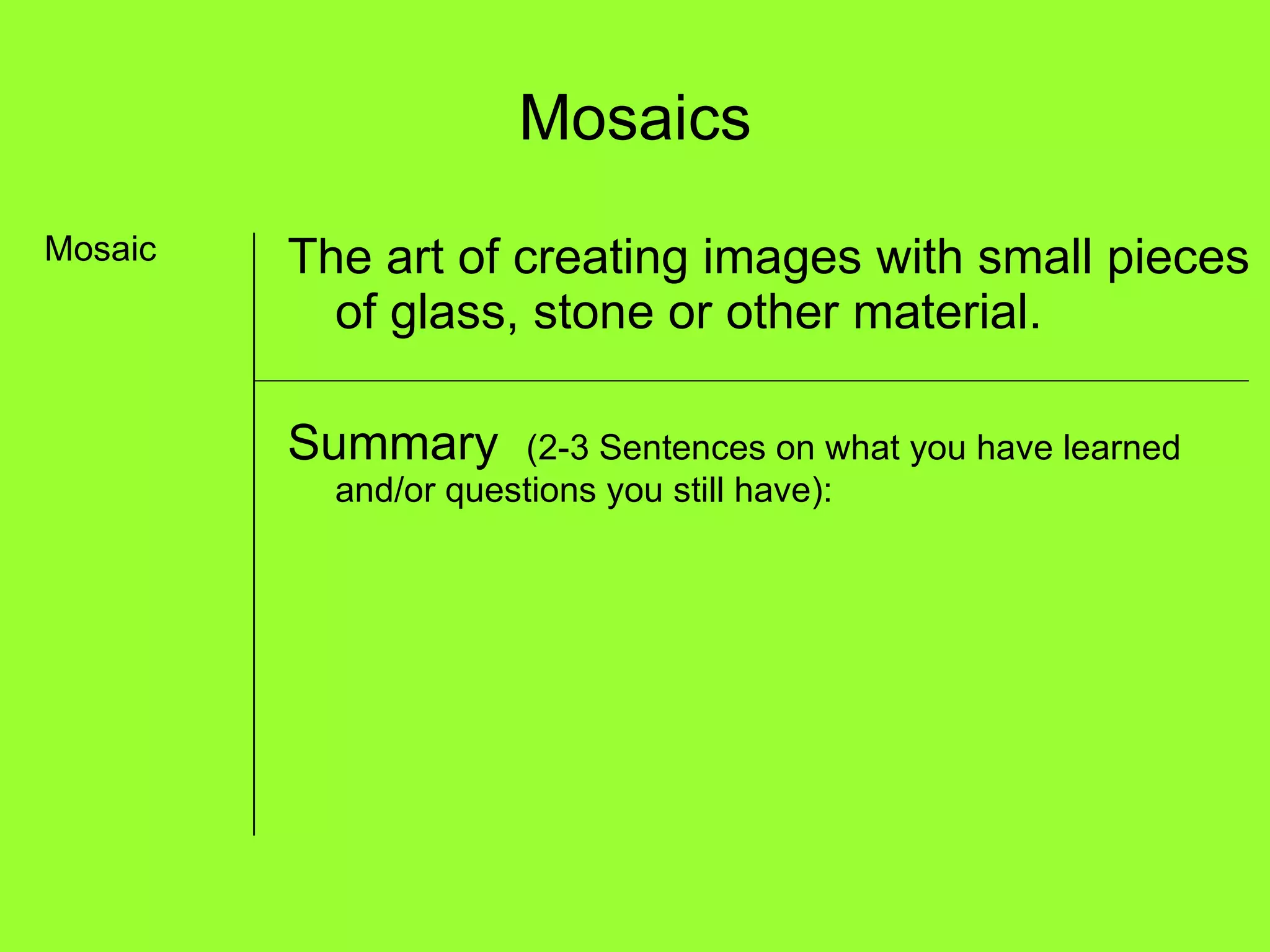 Power point tech 290 mosaics | PPT