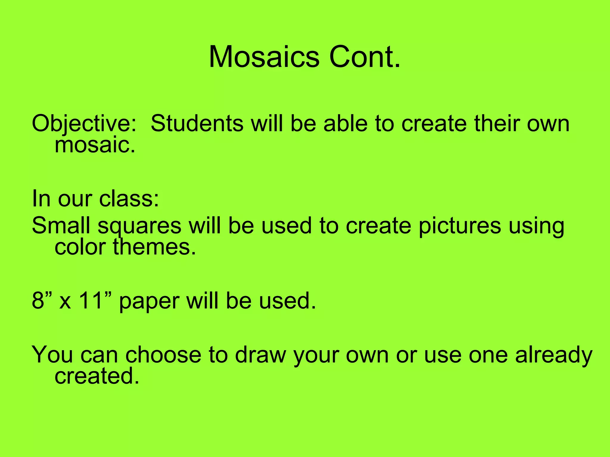 Power point tech 290 mosaics | PPT