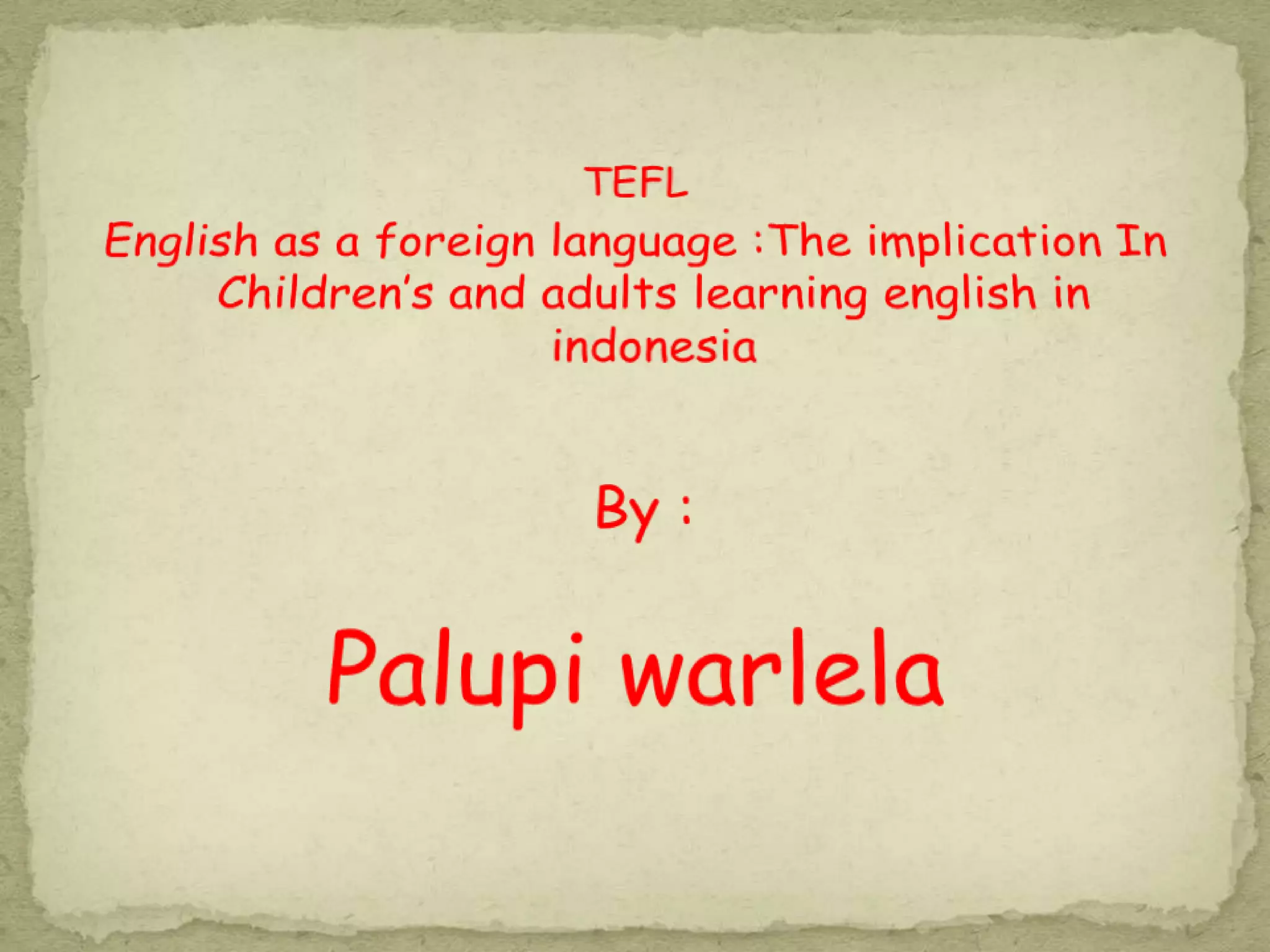 Powerpoint tefl persentation | PPTX | Education