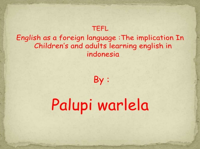 Powerpoint tefl persentation | PPTX | Education