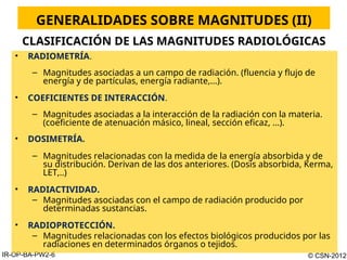 TEMA 2 MAGNITUDES Y UNIDADES RADIOLÓGICAS | PPT