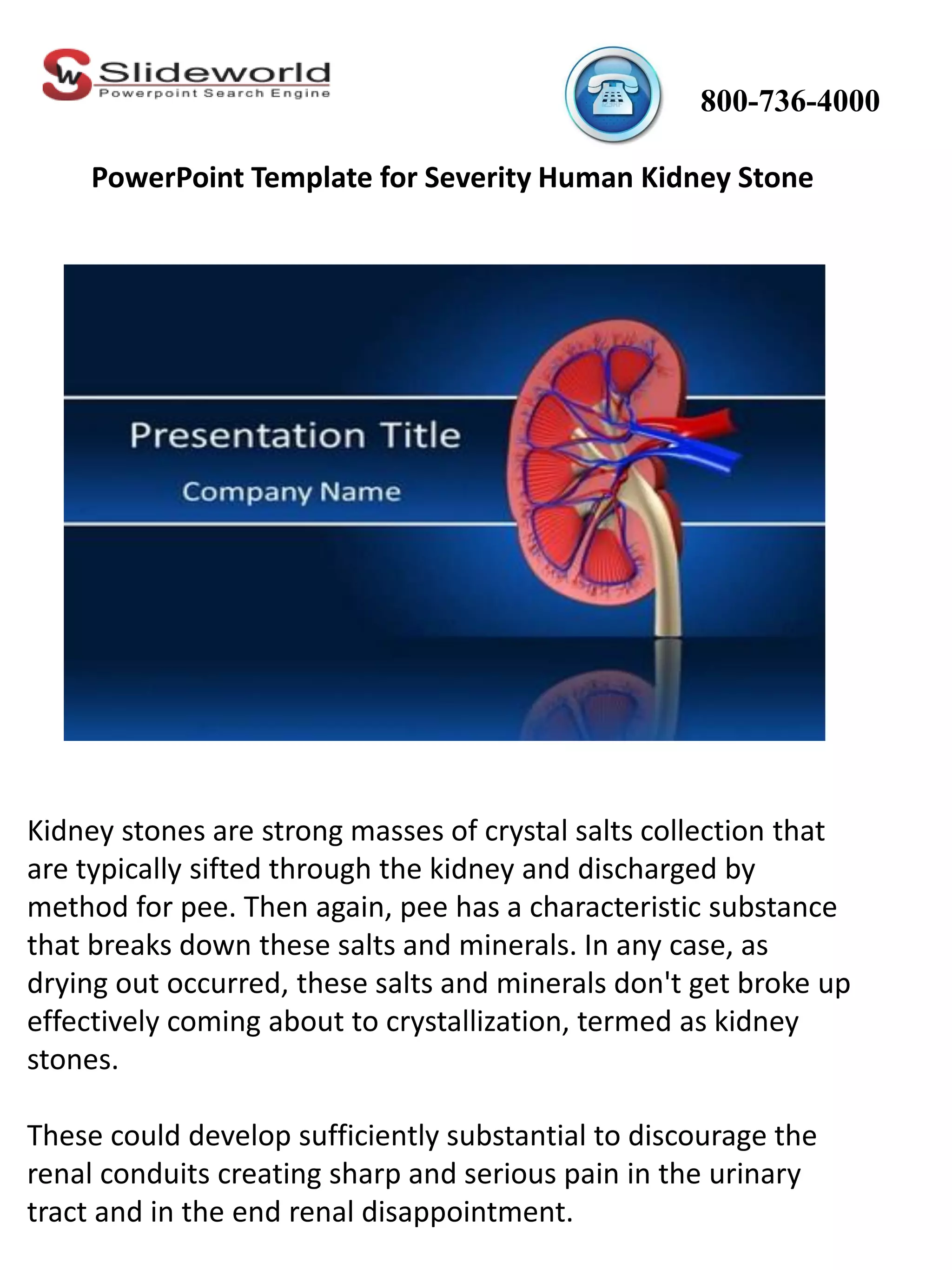 Human Kidney Stone Powerpoint Template, Human Kidney Stone Powerpoint ...