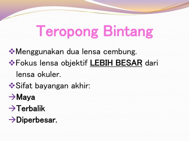 macam-macam teropong dan teleskop pada alat optik | PPTX