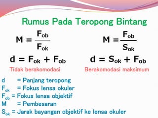 macam-macam teropong dan teleskop pada alat optik | PPTX