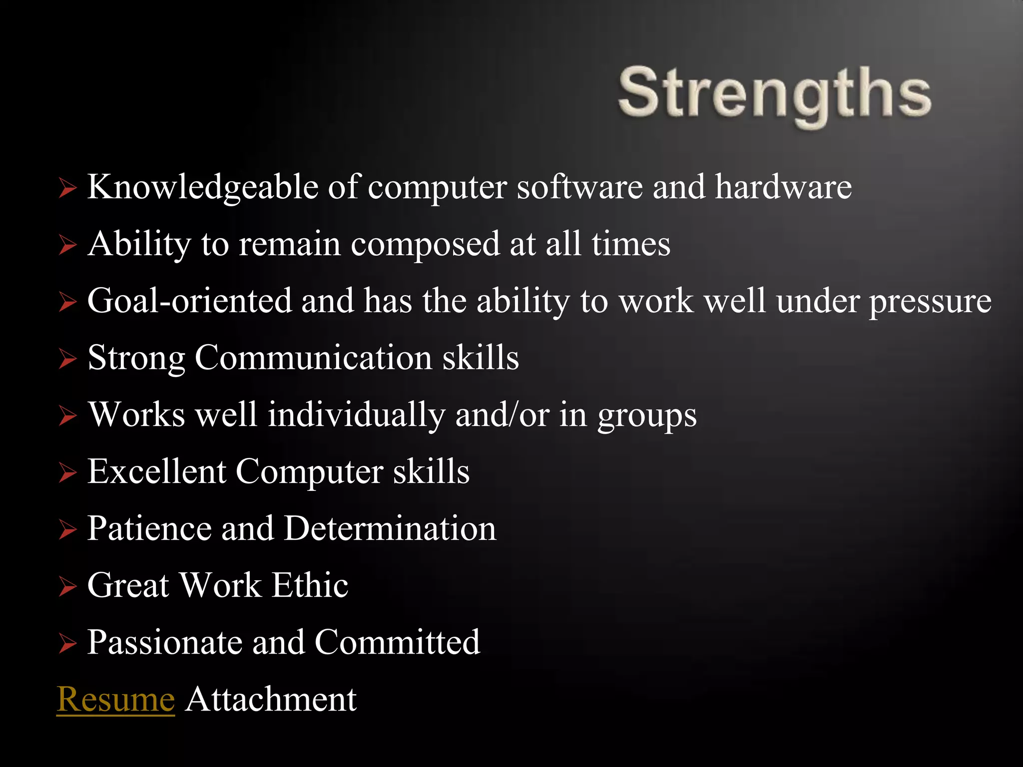 Resume for Erick Reynolds | PPTX