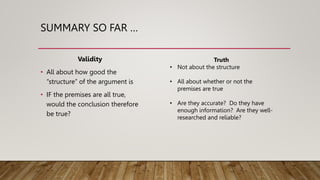 PowerPoint Textbook. Validity and Truth-2-1-1.pptx | Educational ...