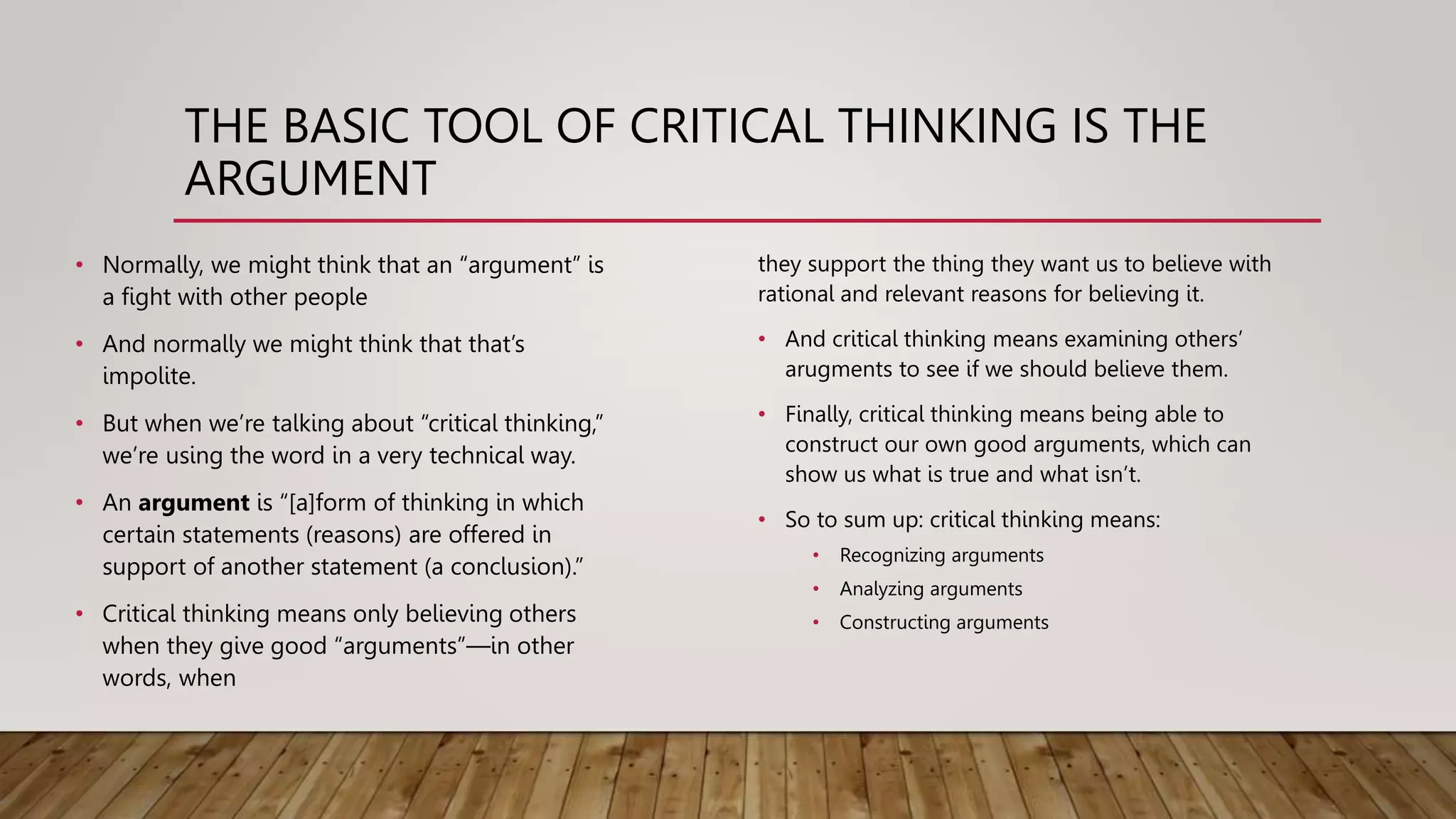 PowerPoint Textbook. Parts of an argument recognizing arguments-1-1-1-1 ...