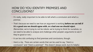 PowerPoint Textbook. Parts of an argument recognizing arguments-1-1-1-1 ...