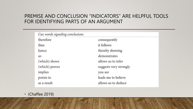 PowerPoint Textbook. Parts of an argument recognizing arguments-1-1-1-1 ...