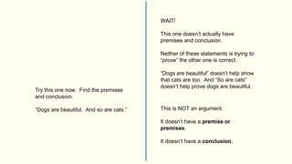 PowerPoint Textbook. Parts of an argument recognizing arguments-1-1-1-1 ...