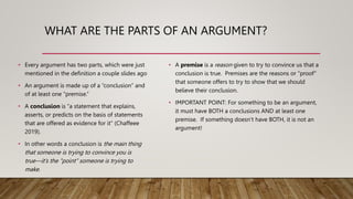 PowerPoint Textbook. Parts of an argument recognizing arguments-1-1-1-1.pptx | Educational ...