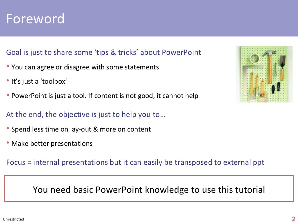 PowerPoint Tutorial Presentation - Tips & Tricks
