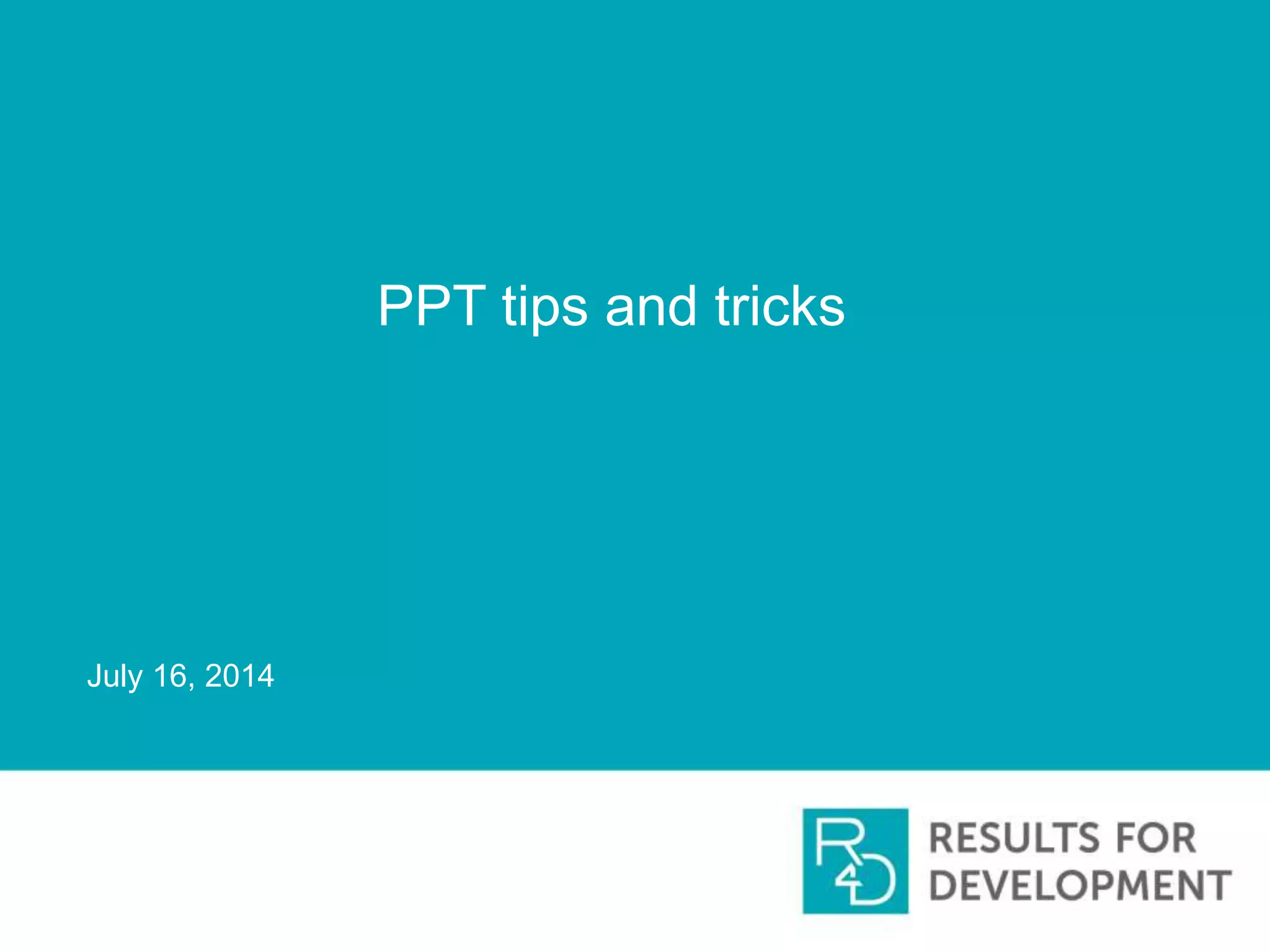 TTIPEC: Power point tips and tricks | PPT