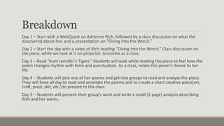 Power point unit plan - Adrienne Rich | PPTX
