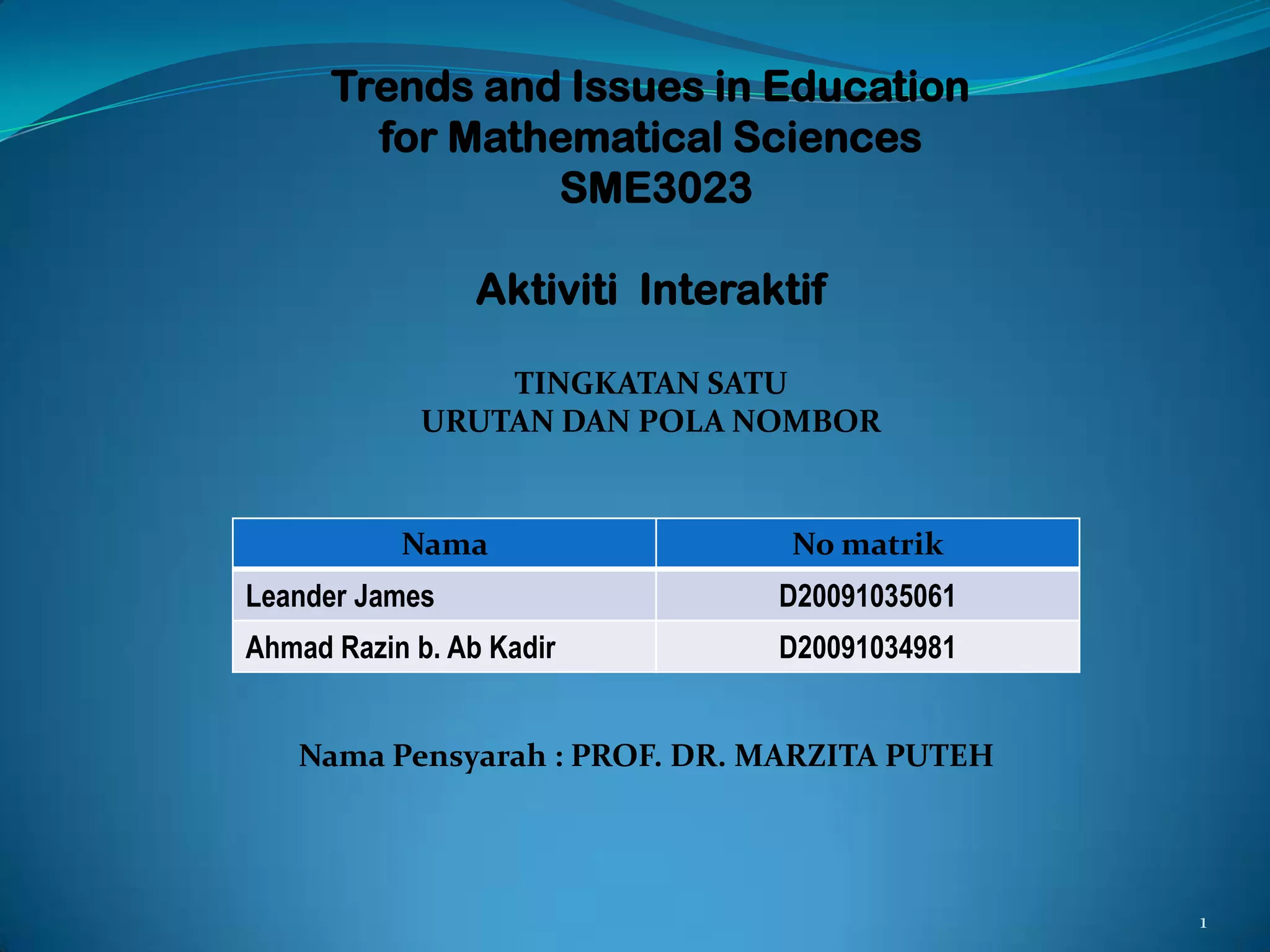 Power point,urutan dan pola nombor | PPTX