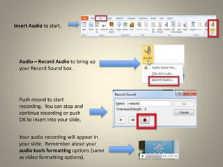 Microsoft PowerPoint: Video and Audio | PPTX | Digital Audio | Computer ...