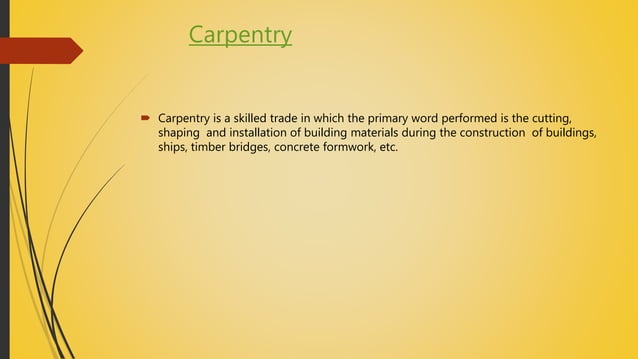 carpentry tools | PPTX | Woodworking | Arts and Crafts