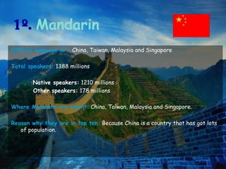 The ten most spoken languages in the world | PPTX