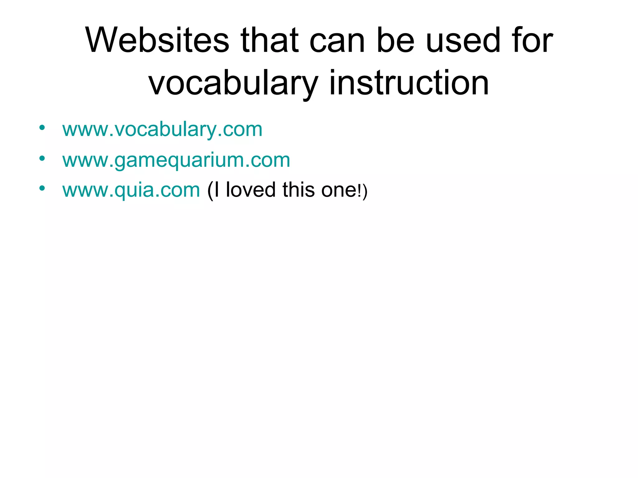 Power point vocabulary | PPT