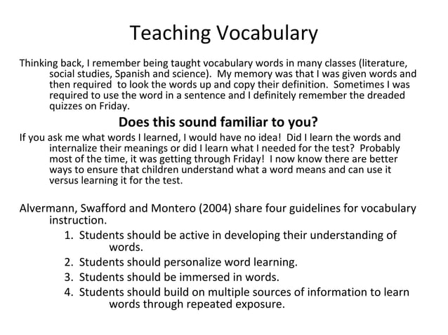 Power point vocabulary | PPT