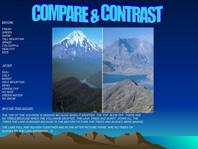 Power point volcano compare and contrast 1 | PPT