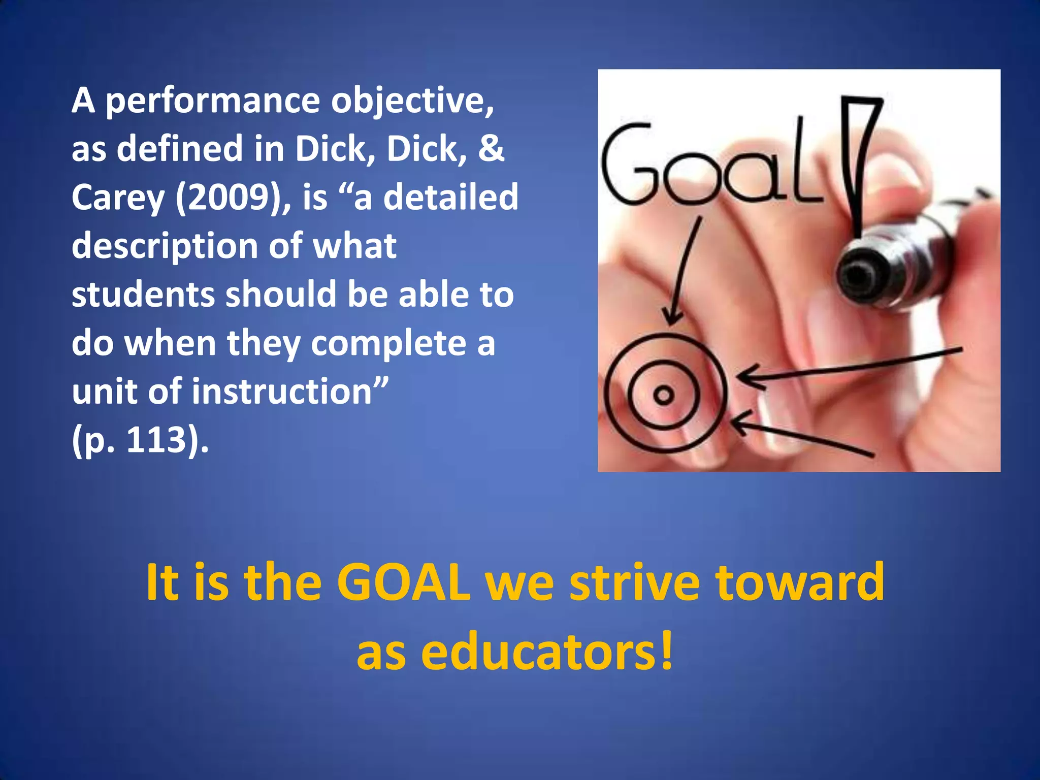 Power point, why writing clear performance objectives matters and how ...