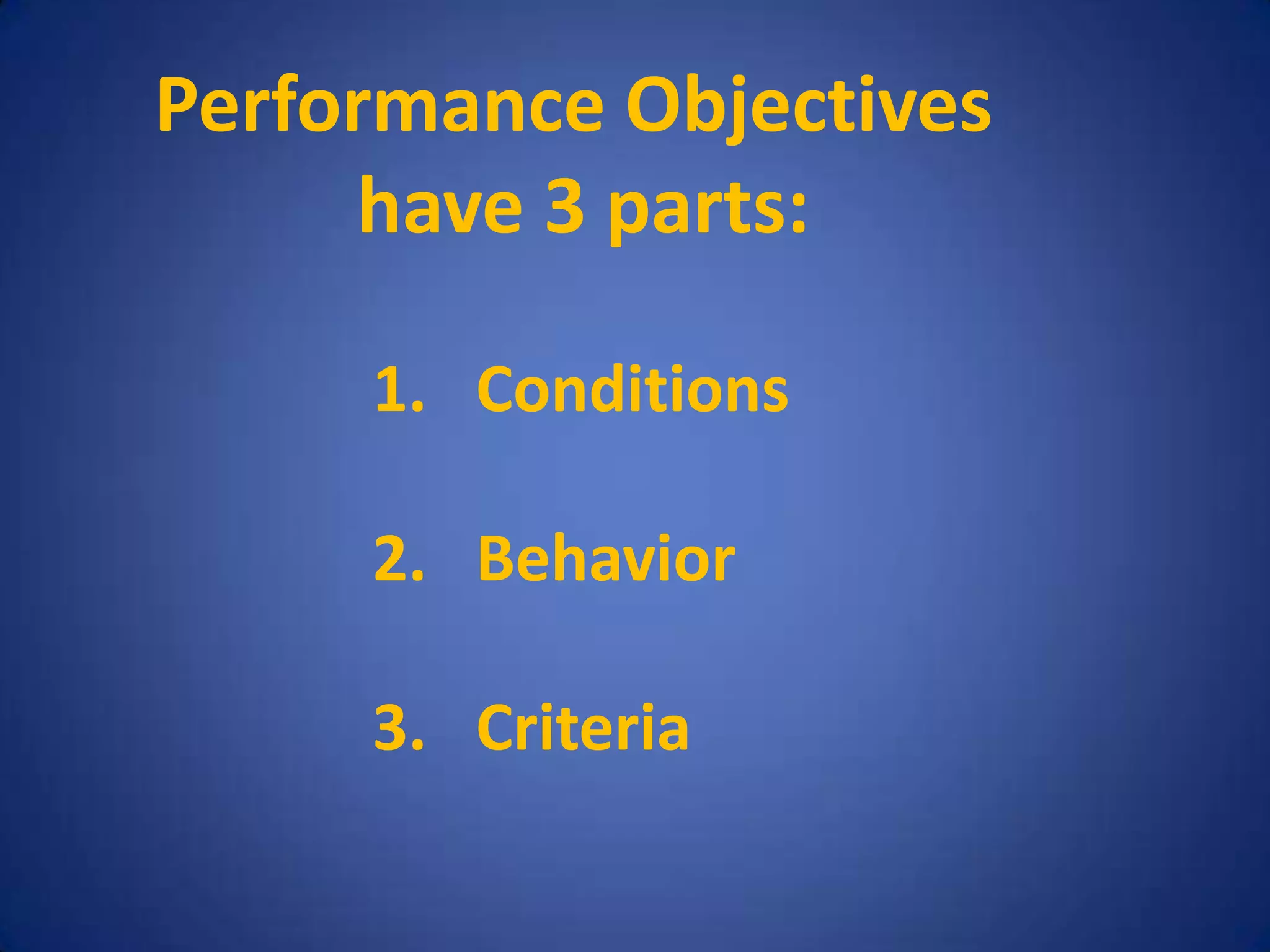 Power point, why writing clear performance objectives matters and how ...