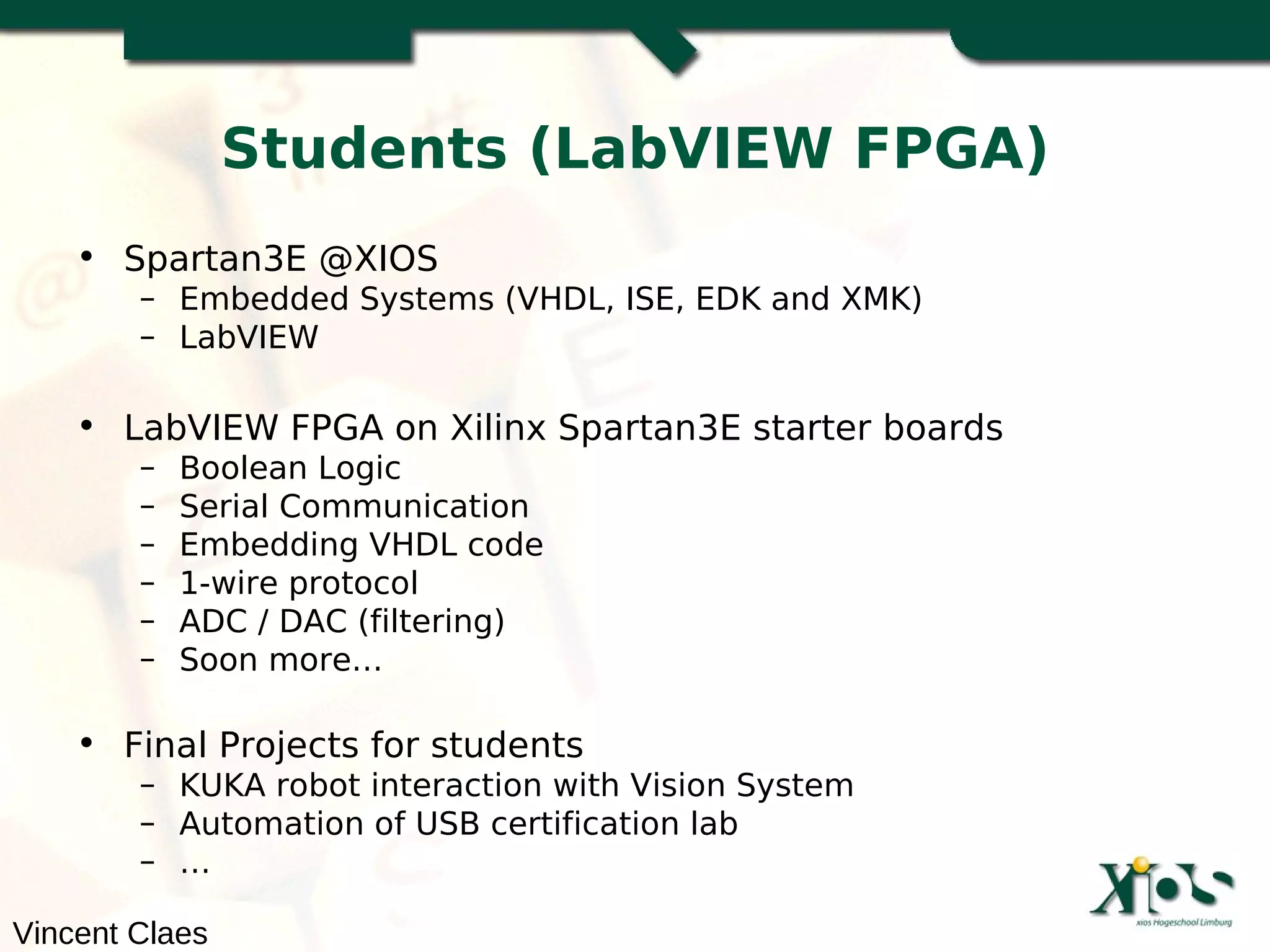 LabVIEW FPGA @ XIOS Hogeschool Limburg | PDF | Computing | Technology ...