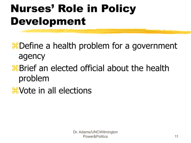 power and policy in nursing management.ppt | Healthcare Industry ...