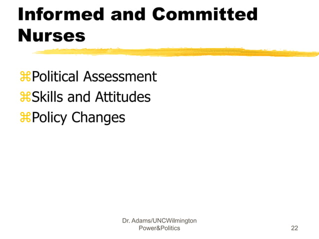 power and policy in nursing management.ppt | Healthcare Industry ...
