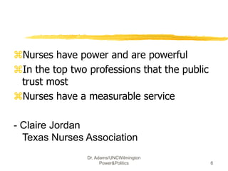 power and policy in nursing management.ppt
