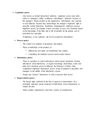 Power & Politics in an organization | DOCX | Business | Business and ...