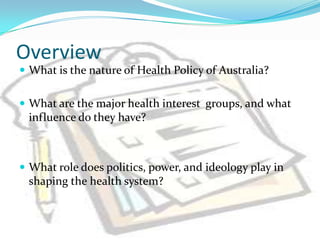 Power,politics, and healthcare | PPTX